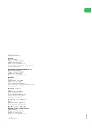 Evac Building and Industry Vacuum Drainage Brochure | PDF