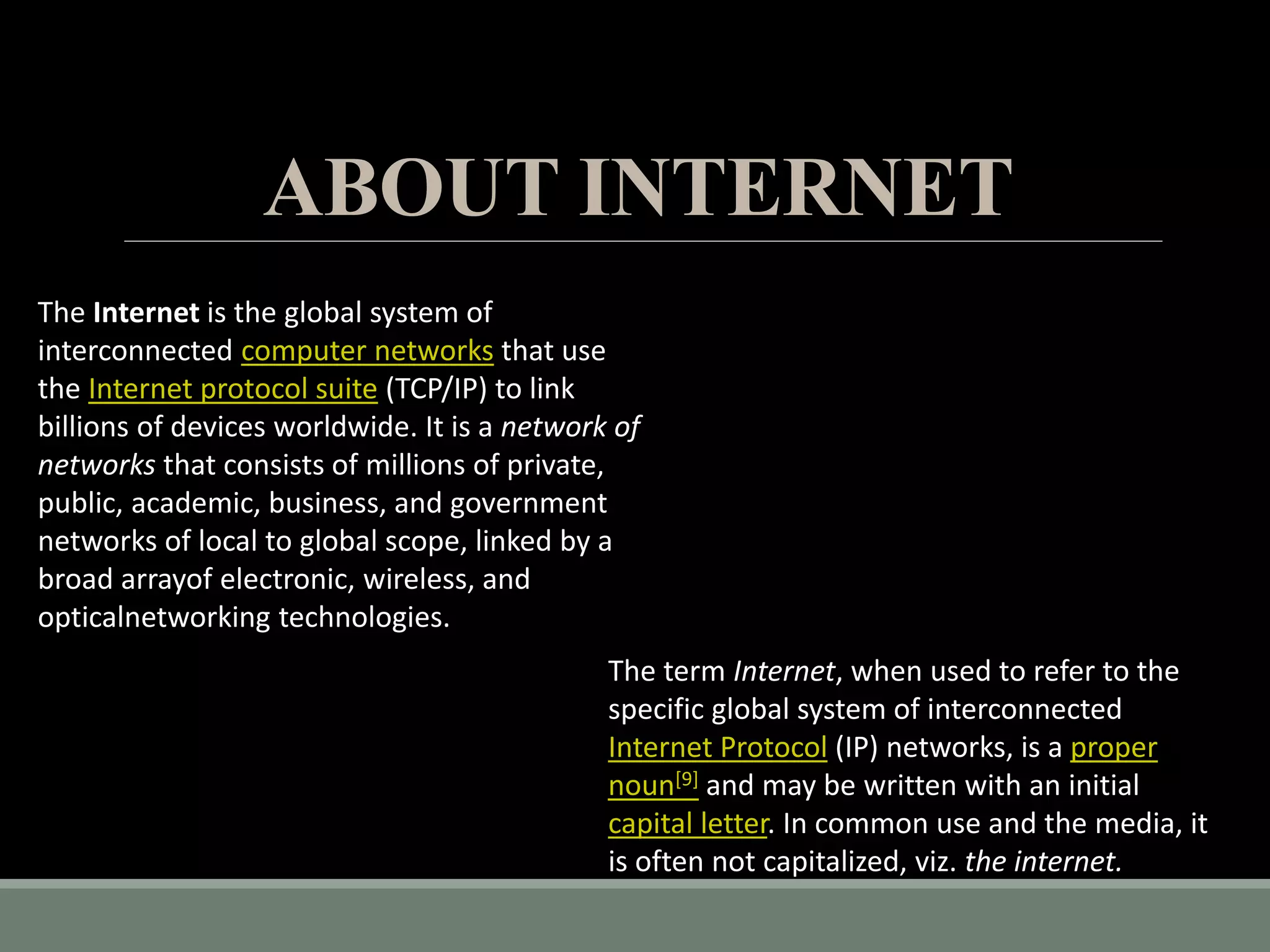 Computer Assignment Topic-Internet | PPTX