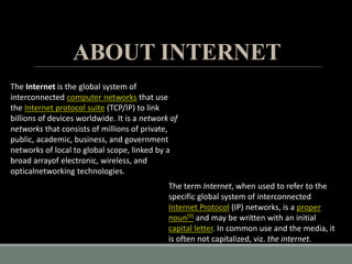 Computer Assignment Topic-Internet | PPTX