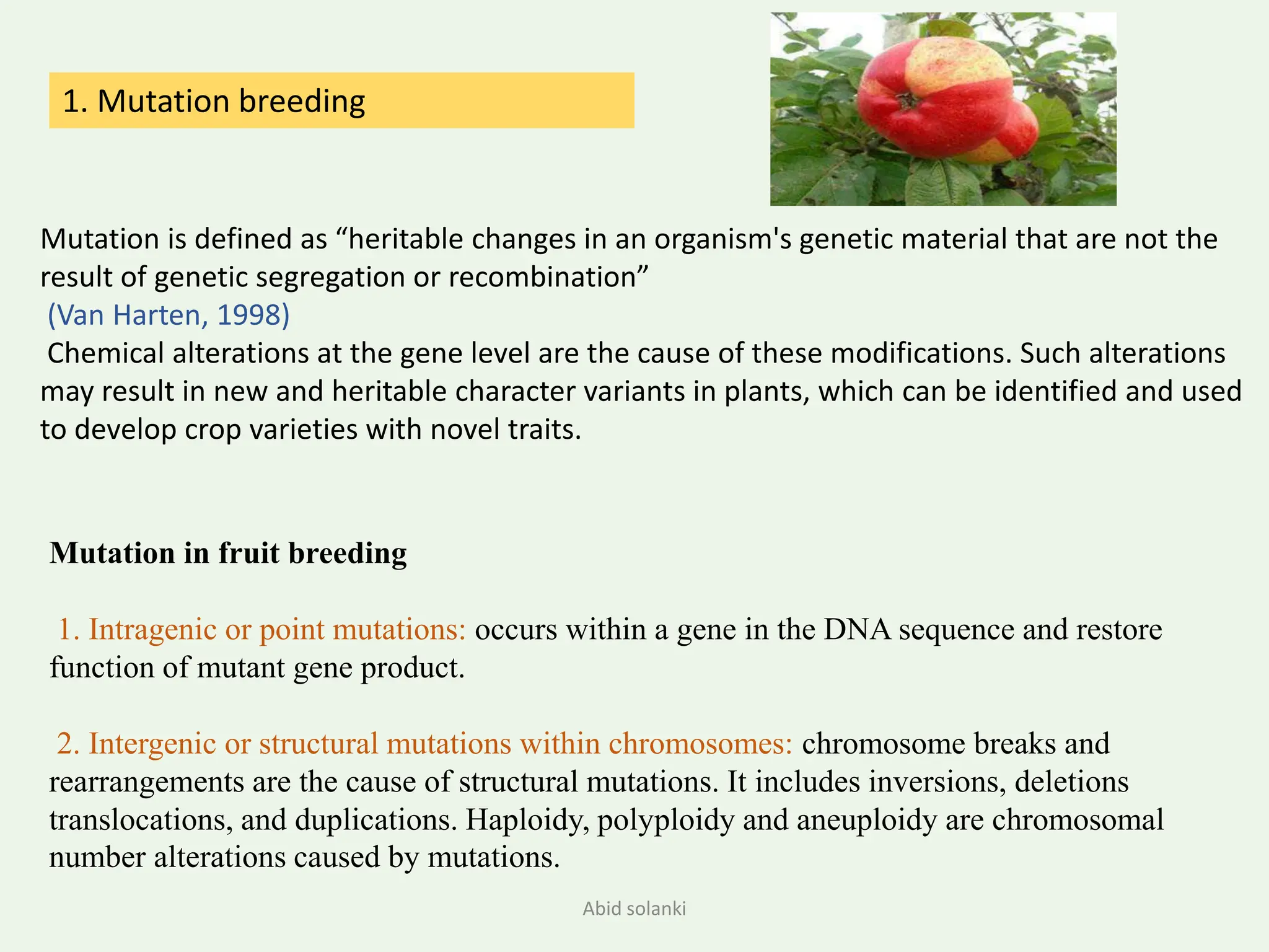 Crop improvement by mutation breeding, polyploidy breeding & rootstock ...