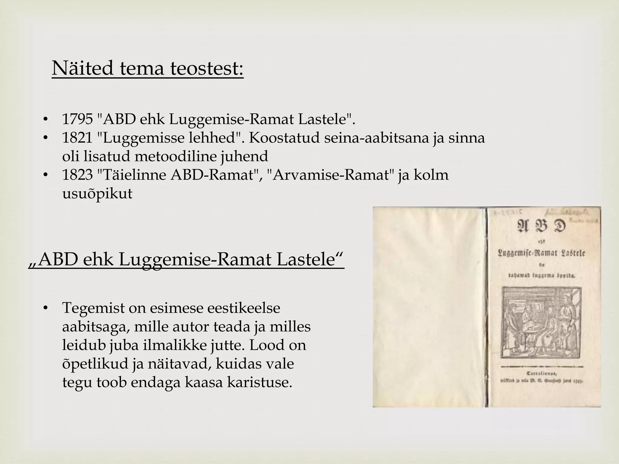 Aabitsad läbi aegade | PPTX