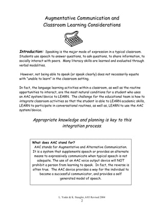 Aac in-the-classroom | PDF