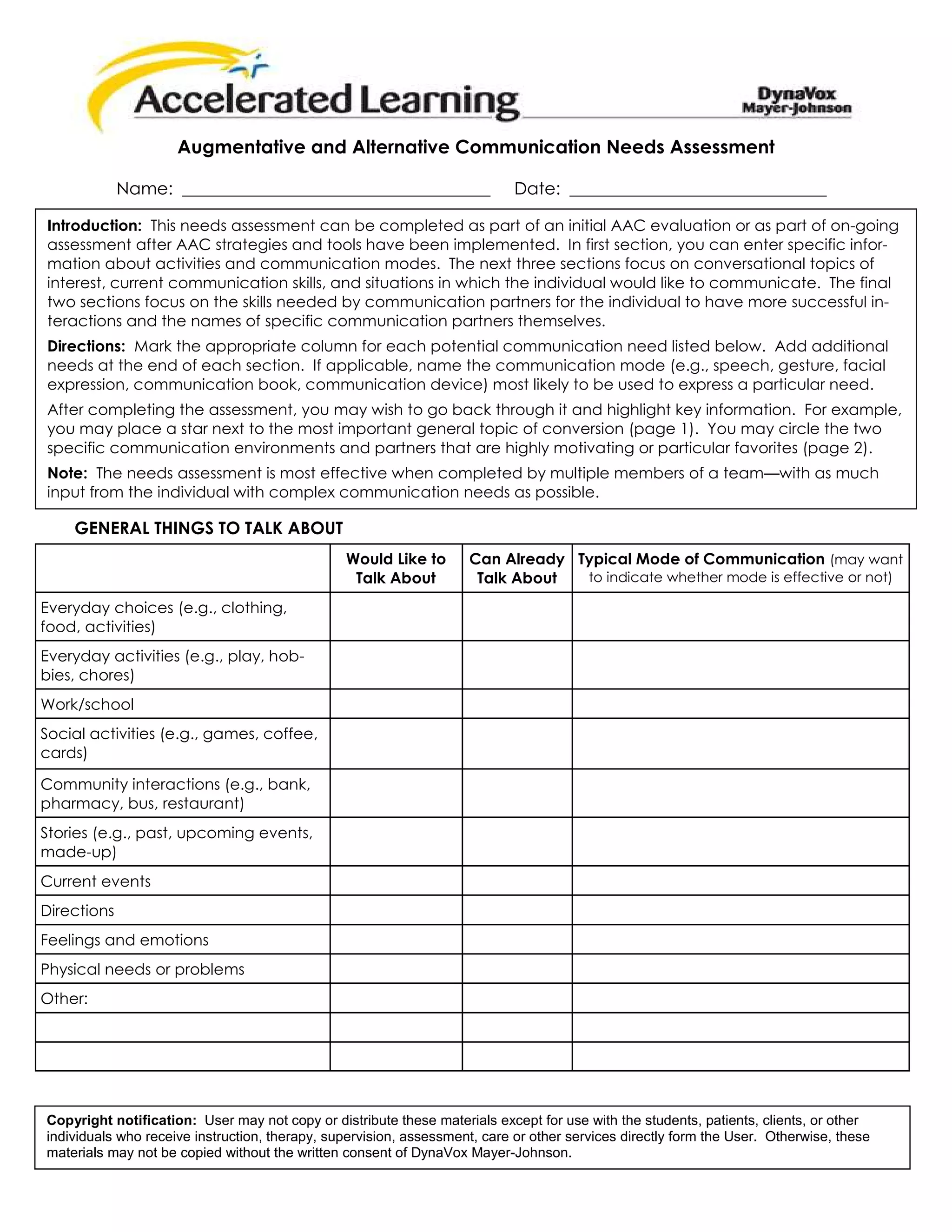 Aac needs-assessment-(1-15-10) | PDF | Parenting Babies and Toddlers ...