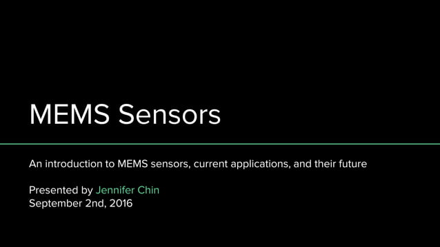 MEMS Sensors Overview | PPTX