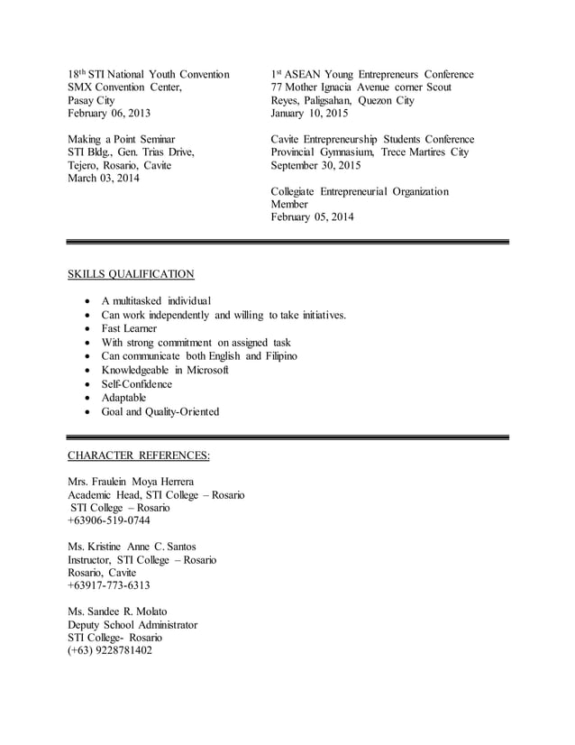 FAITH RESUME | PDF