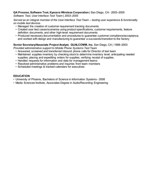 Kent Weeks - Resume - QC | PDF