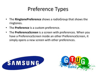 Android Preferences | PPTX