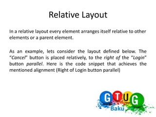 Rajab Davudov - Android UI Design: Layouts | PPTX | Technology & Computing