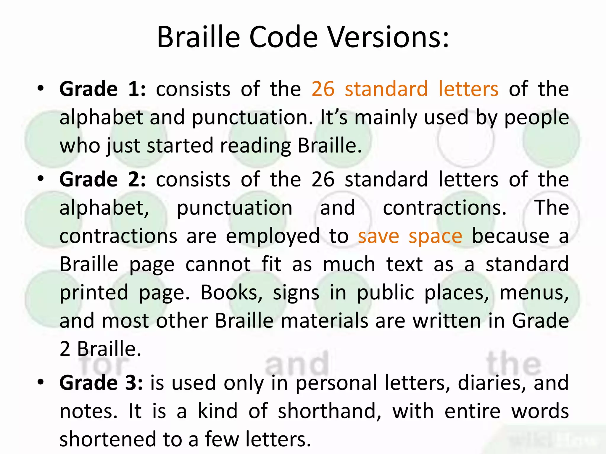 Introduction of braille | PPTX