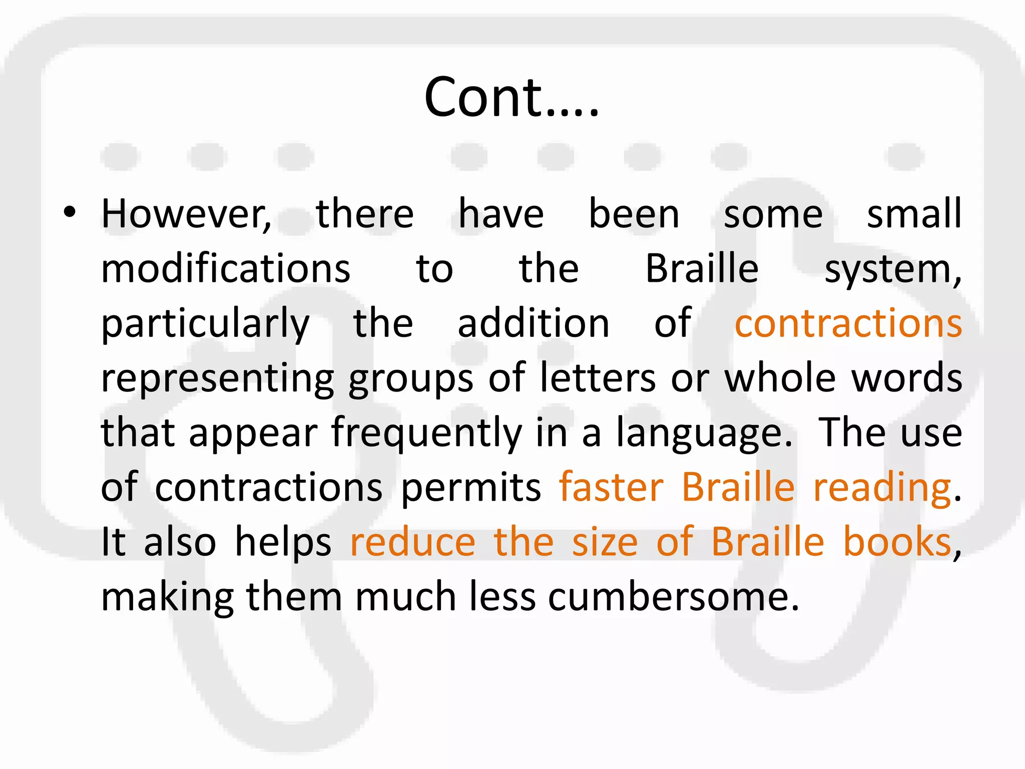 Introduction of braille | PPTX