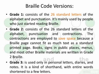 Introduction of braille | PPTX