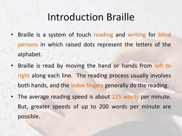 Introduction of braille | PPTX
