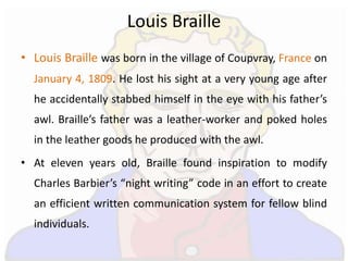 Introduction of braille | PPTX
