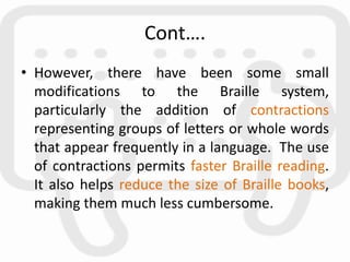 Introduction of braille | PPTX