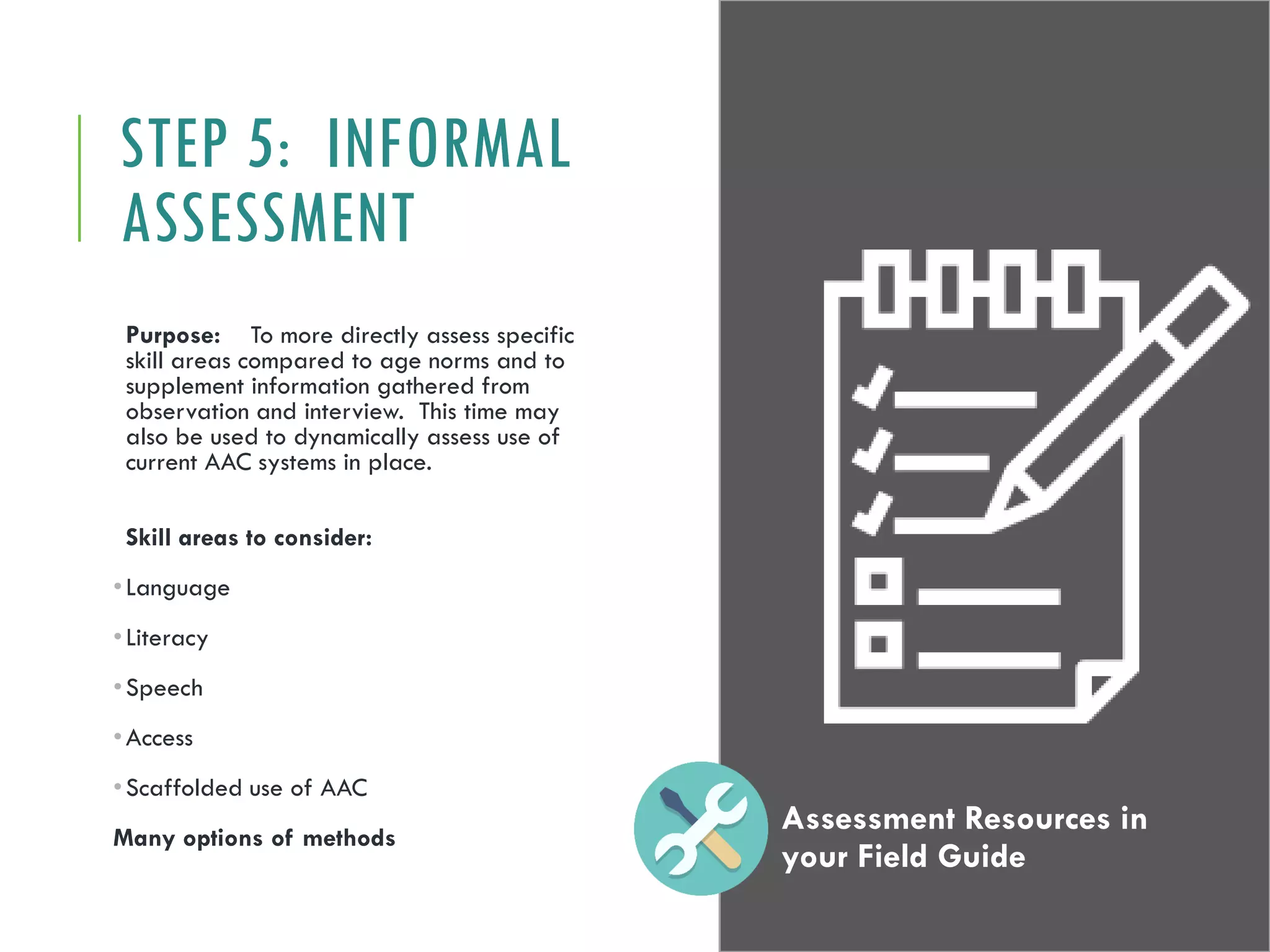 AAC Assessment Part 1: Functional Communication Assessment & Access Screening | PPT