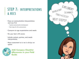 AAC Assessment Part 1: Functional Communication Assessment & Access ...