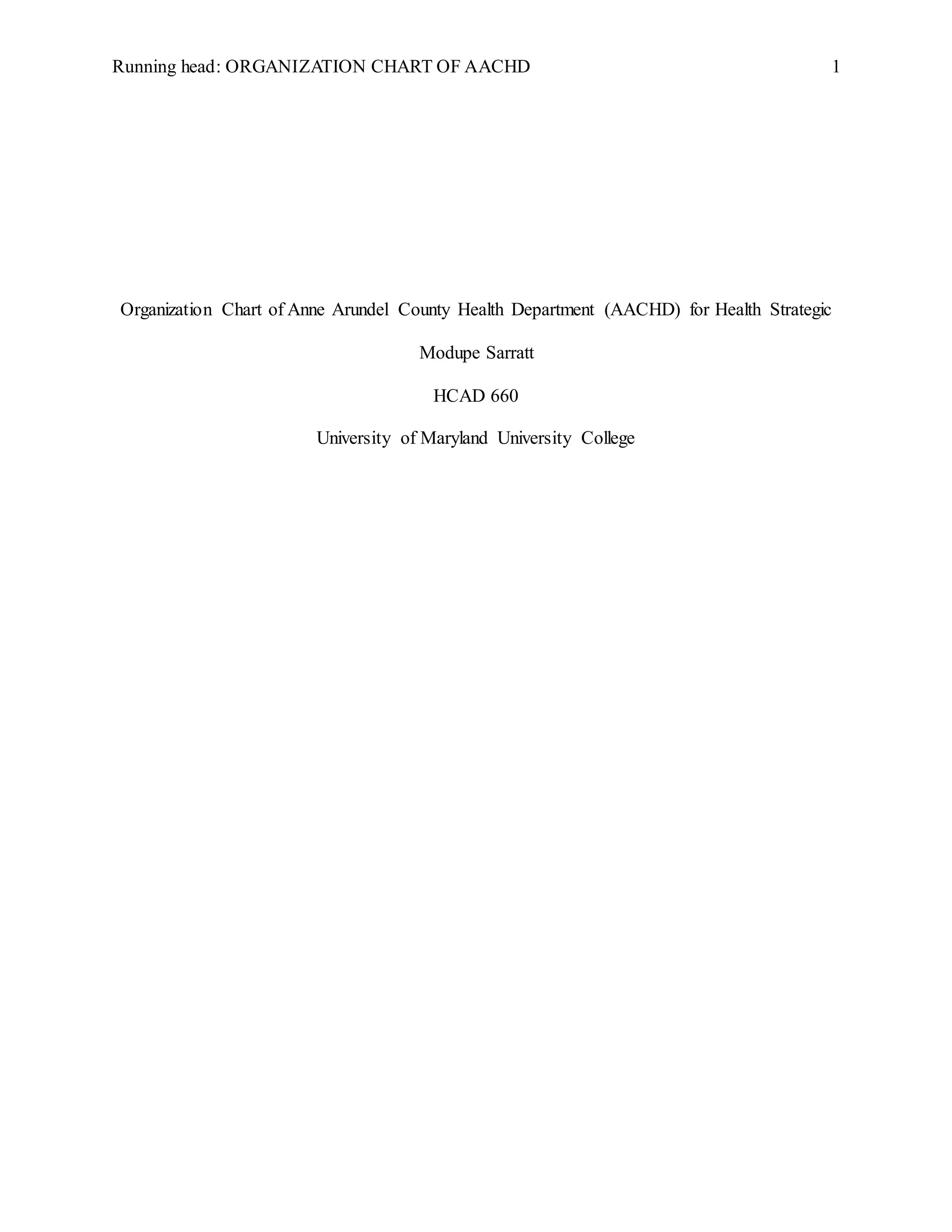 Organization chart for a chosen health care department | DOCX