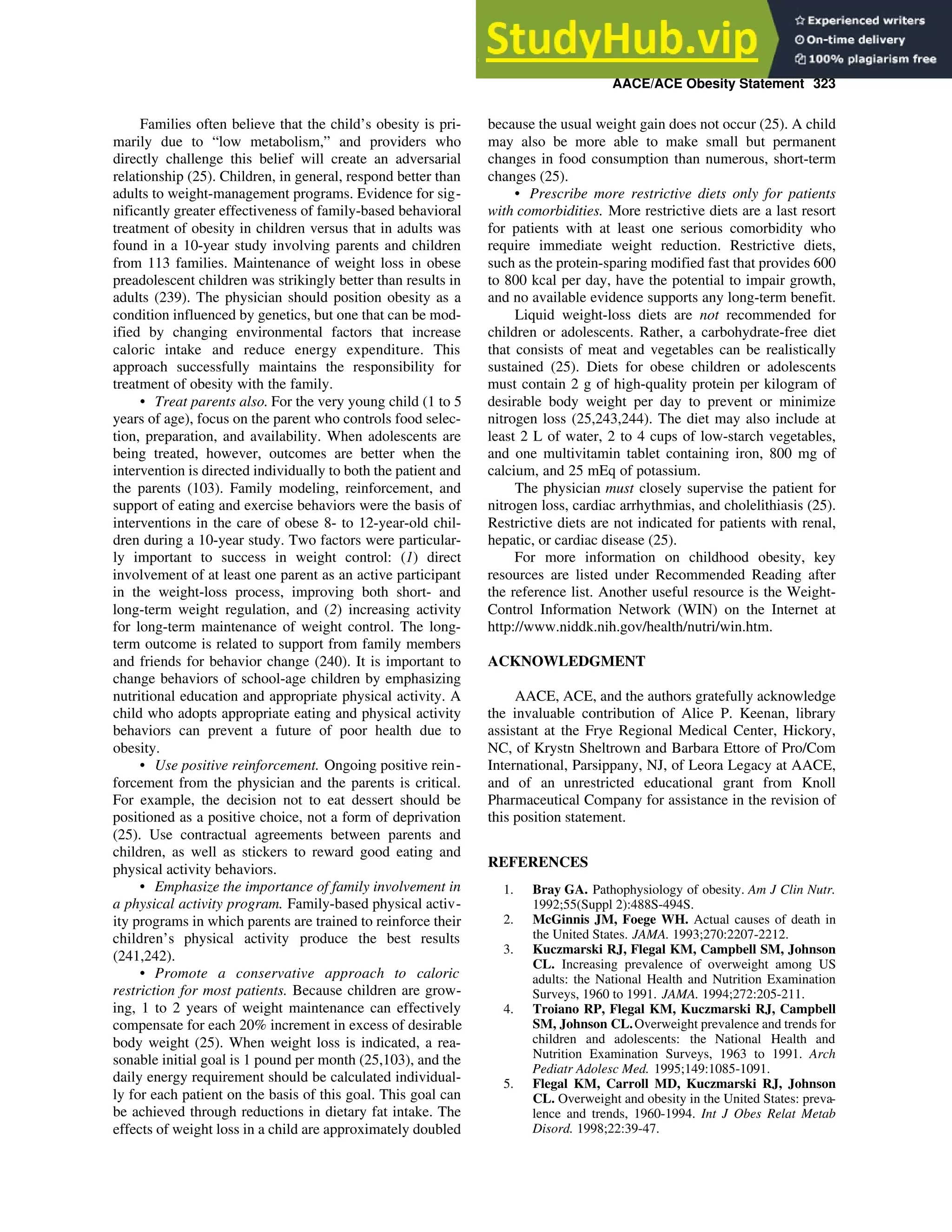 AACE ACE POSITION STATEMENT ON THE PREVENTION, DIAGNOSIS, AND TREATMENT ...