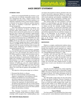 AACE ACE POSITION STATEMENT ON THE PREVENTION, DIAGNOSIS, AND TREATMENT ...