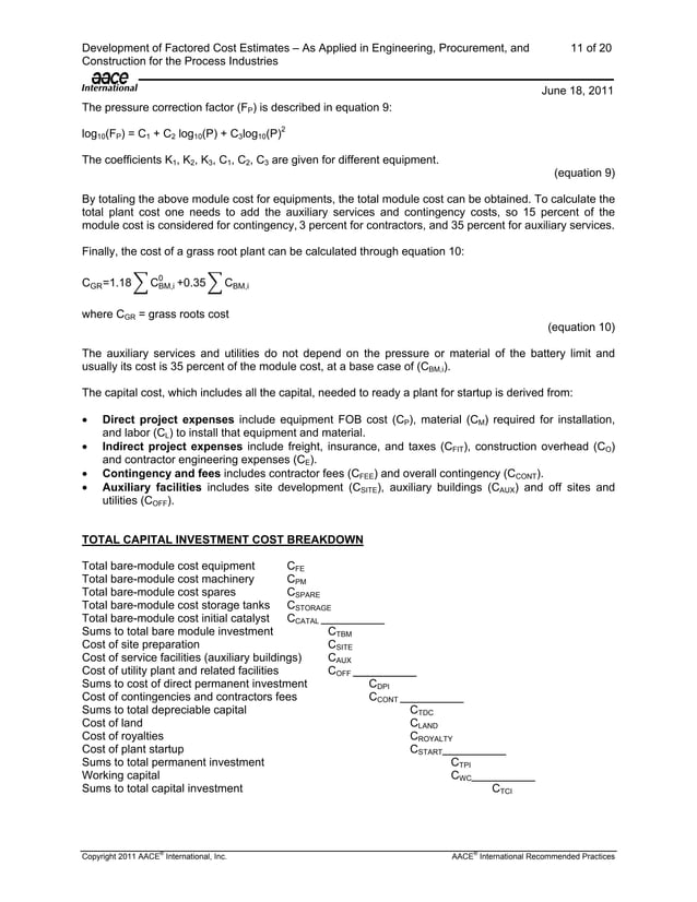Aace factored cost estimation | PDF | Physics | Science