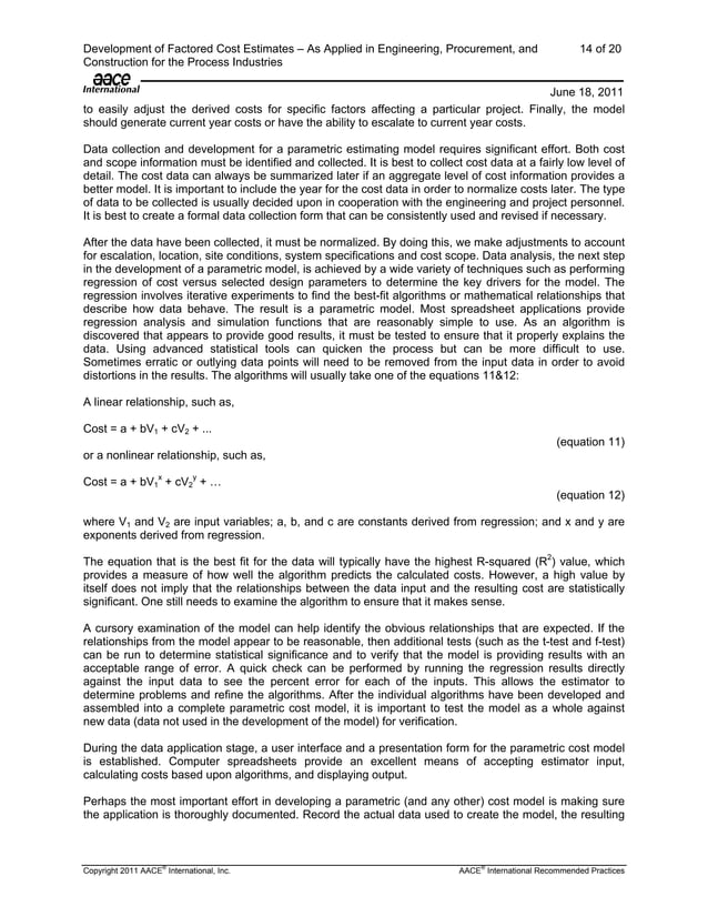 Aace factored cost estimation | PDF | Physics | Science