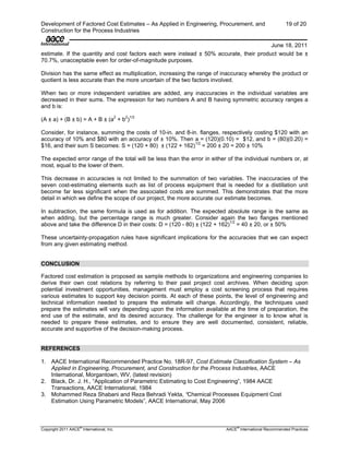 Aace factored cost estimation | PDF