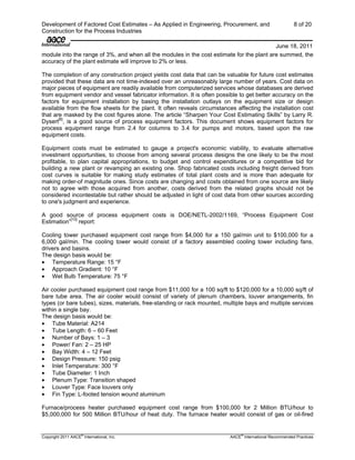 Aace factored cost estimation | PDF