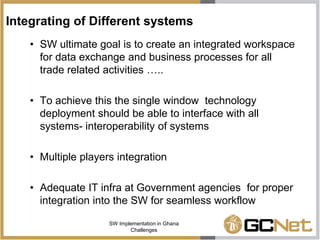 Challenges with single window implementation - The Ghana experience ...