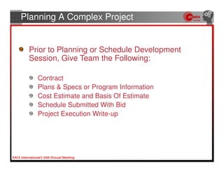 Planning A Complex Project | PPT