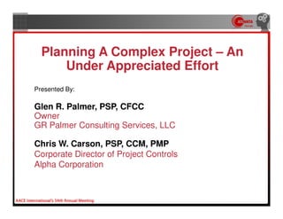 Planning A Complex Project | PPT