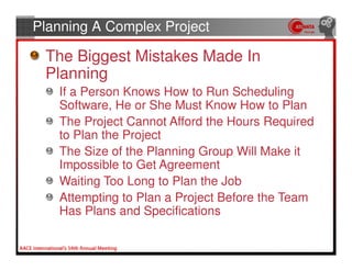 Planning A Complex Project | PPT