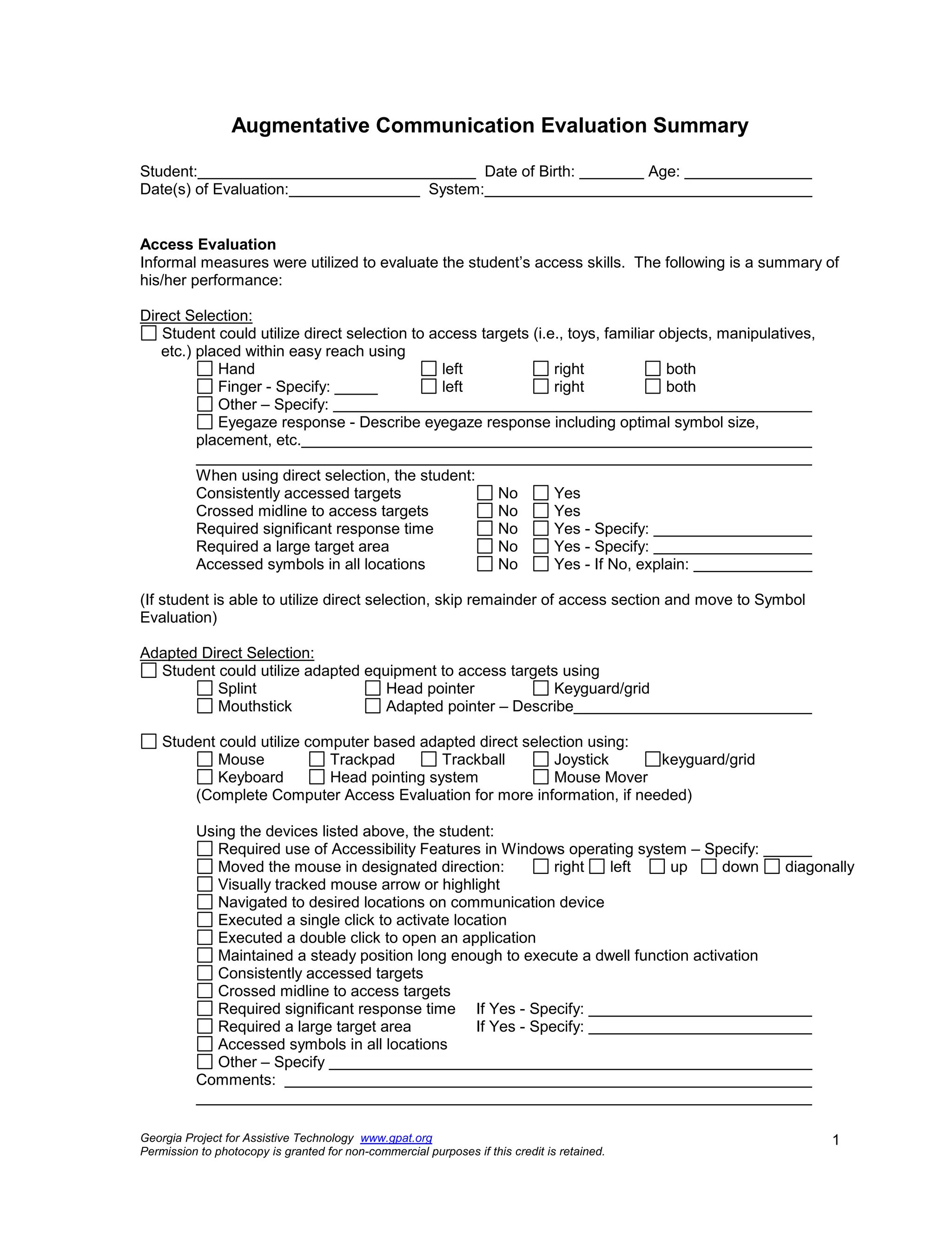 Aac evaluation protocol | PDF