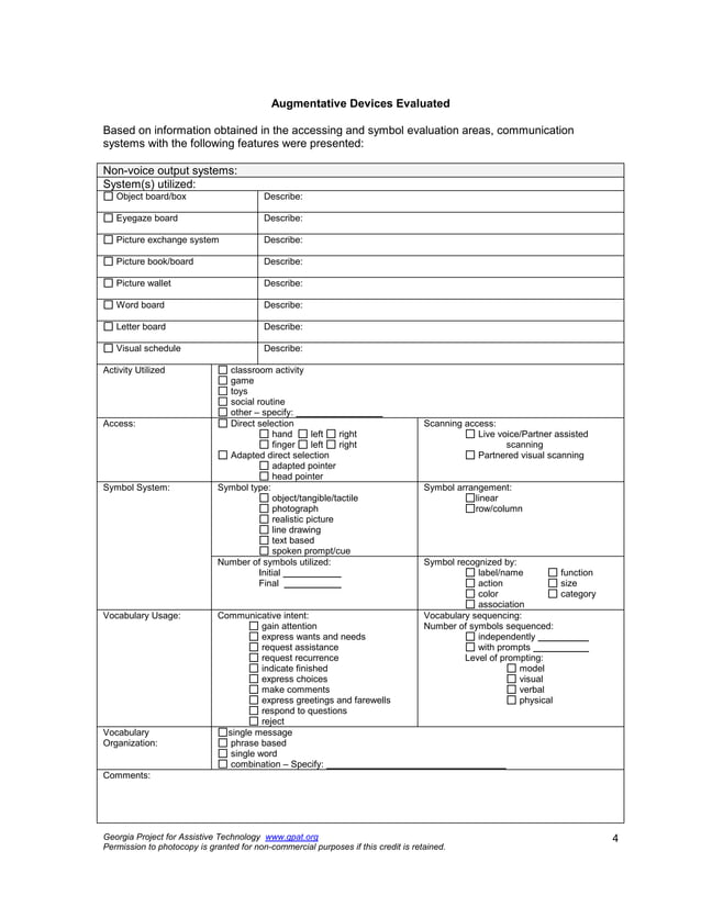 Aac evaluation protocol | PDF