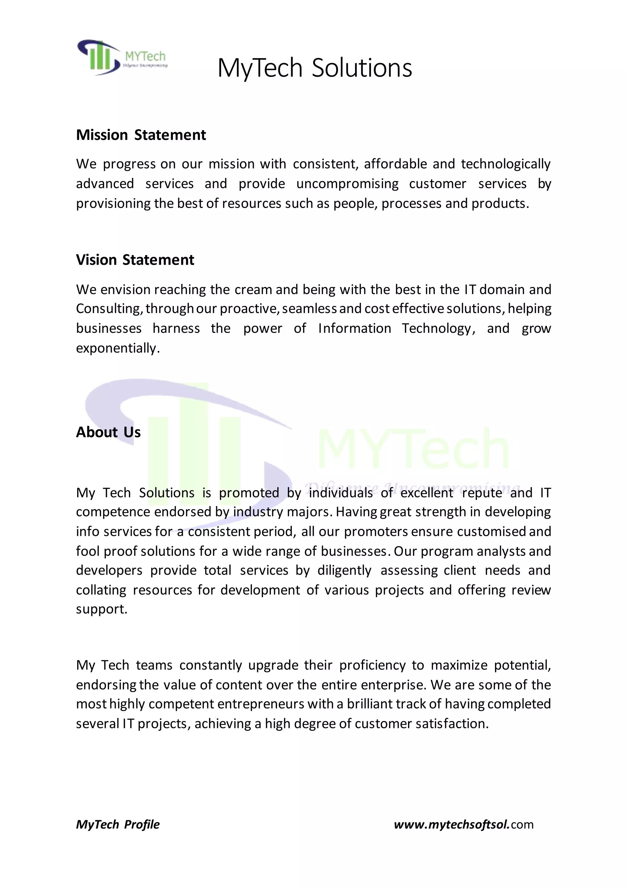 My Tech Solutions Profile | DOCX