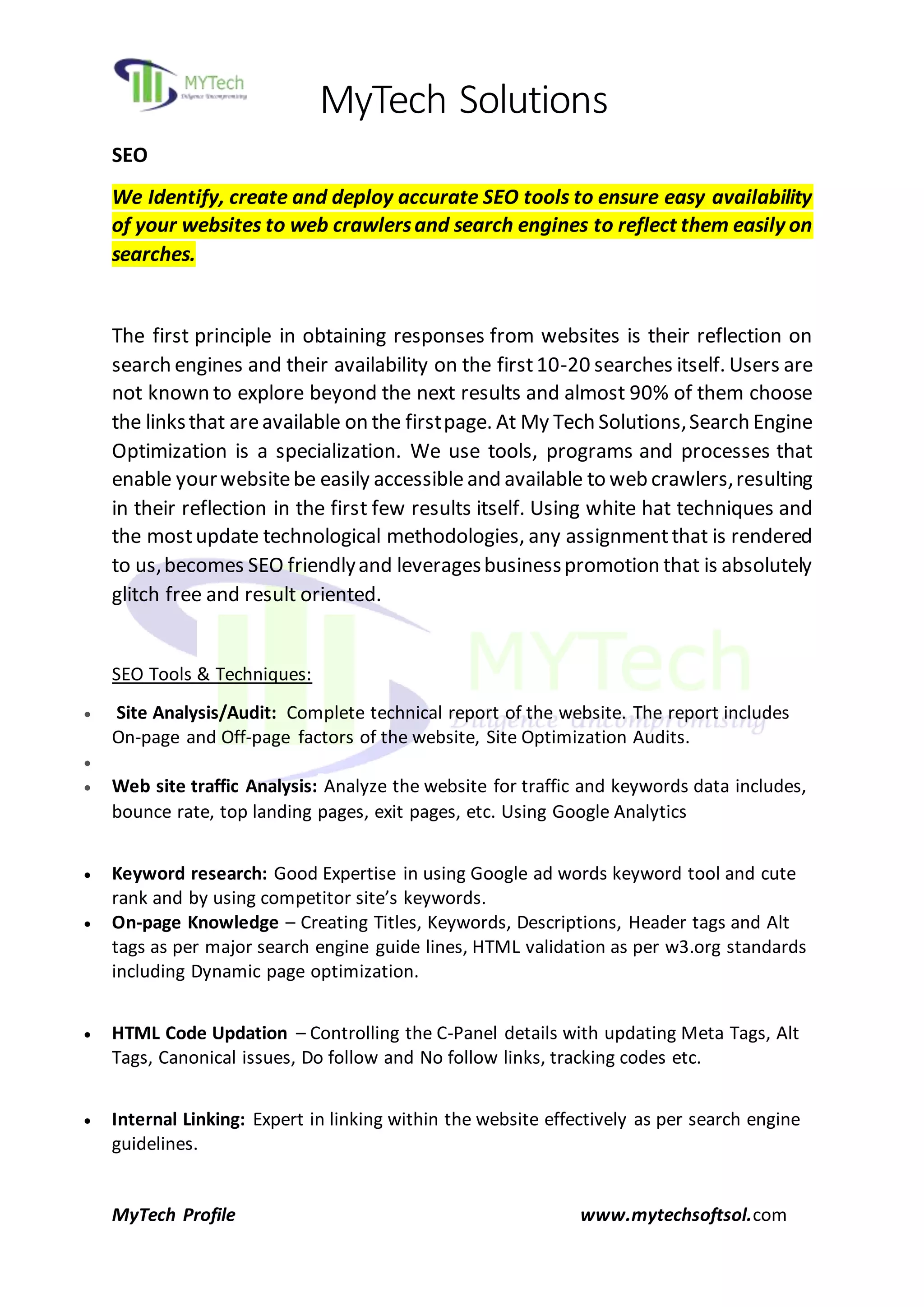 My Tech Solutions Profile | DOCX