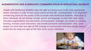 AUGMENTATIVE AND ALTERNATIVE COMMUNICATION FOR PEOPLE WITH INTELLECTUAL DISABILITY | PDF | Brain ...