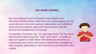 AUGMENTATIVE AND ALTERNATIVE COMMUNICATION FOR PEOPLE WITH INTELLECTUAL ...