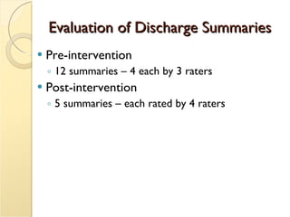 Improving Timeliness and Quality: Discharge Summaries Dictated by ...