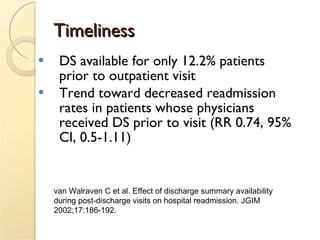 Improving Timeliness and Quality: Discharge Summaries Dictated by ...