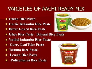 Aachi ready mix -By A.R.ROHINI | PPT