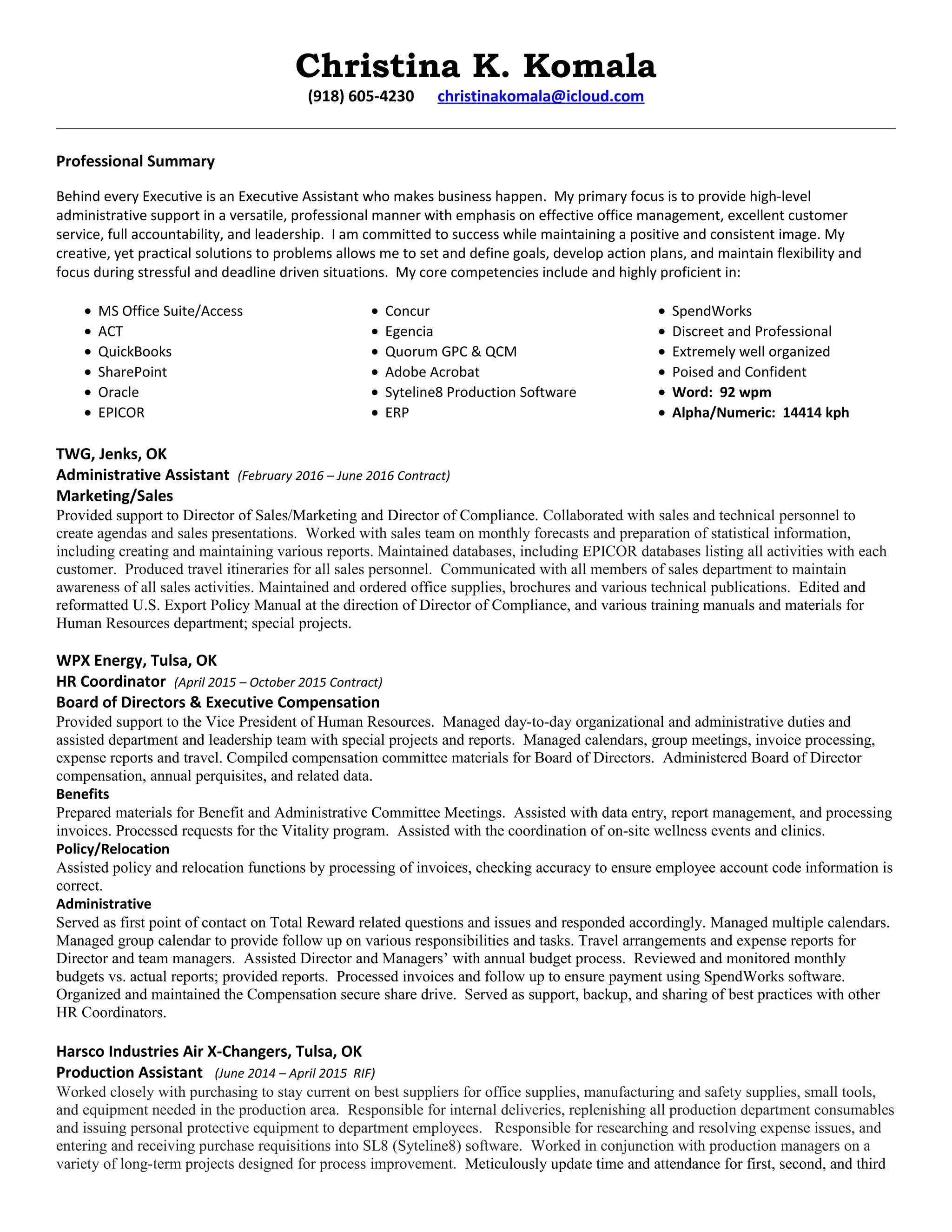 Aa christina komala.resume 2016 | DOC