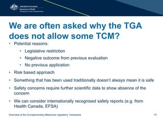 Overview of the Complementary Medicines regulatory framework | PPTX