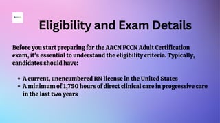 AACN PCCN Adult Certification Exam Your Path to Progressive Care Nursing Success | PDF
