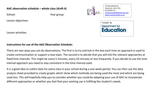 Aac observation schedule class draft 4 | DOC
