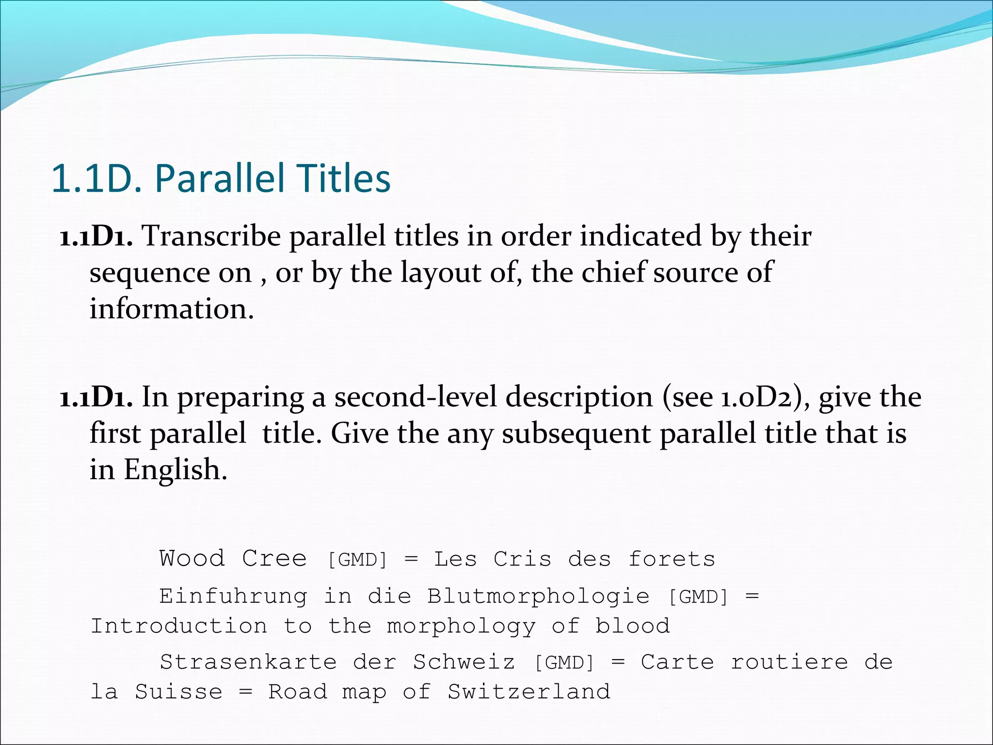 AACR2 8 Areas of Bibliographic Description | PPT