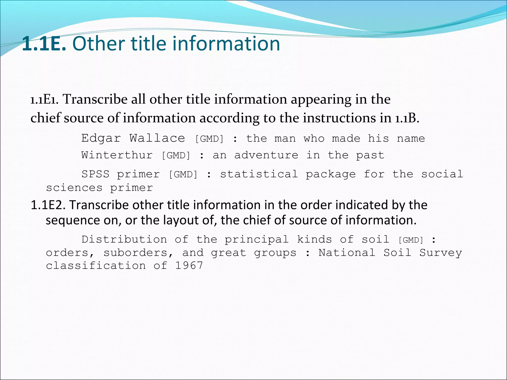 AACR2 8 Areas of Bibliographic Description | PPT