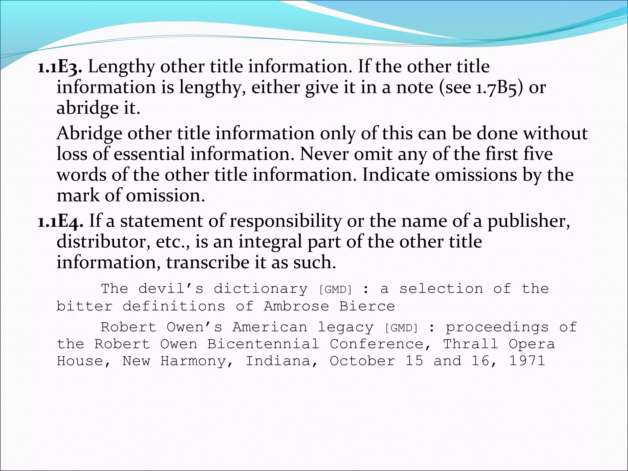 AACR2 8 Areas of Bibliographic Description | PPT