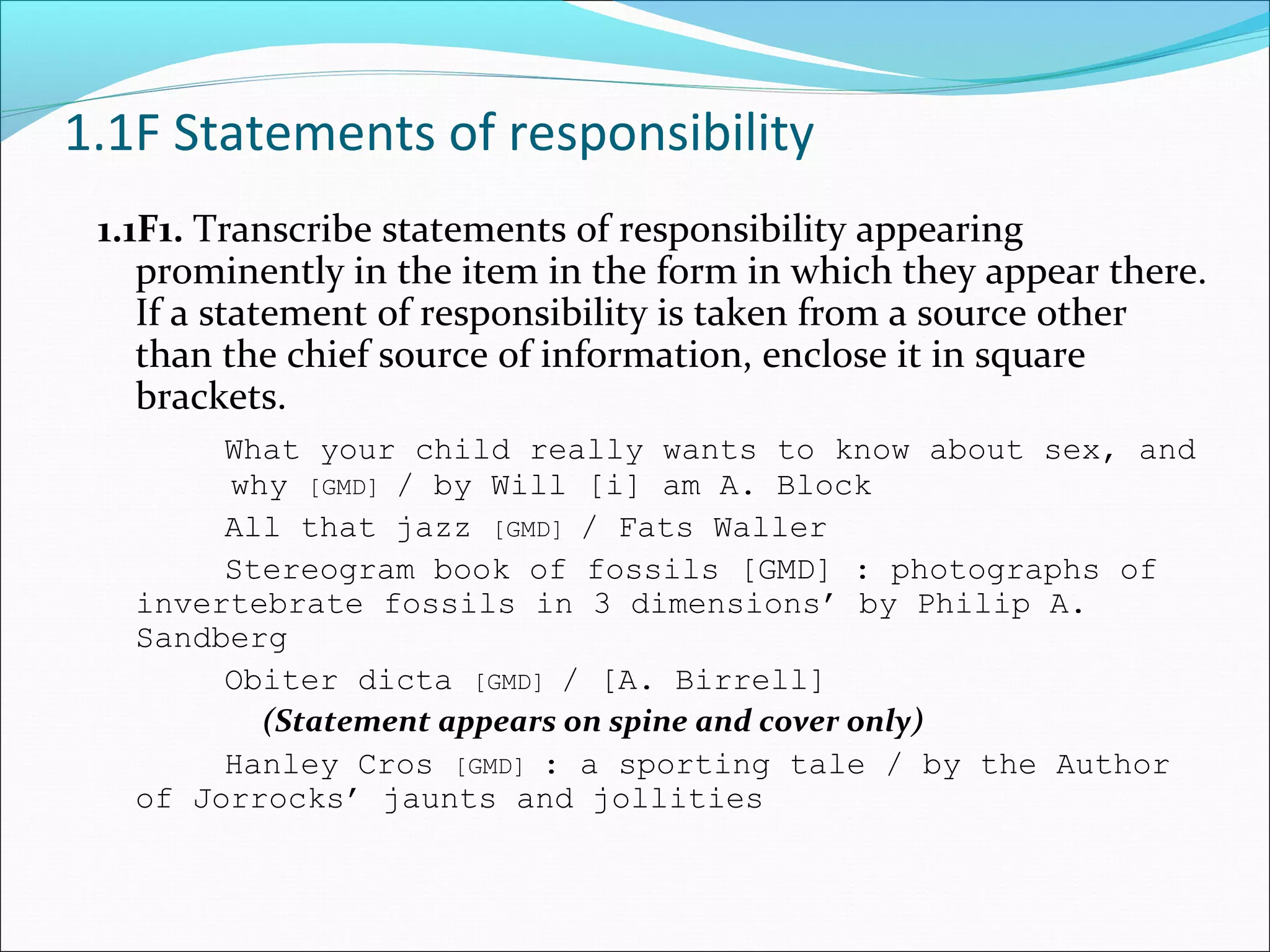 AACR2 8 Areas of Bibliographic Description | PPT