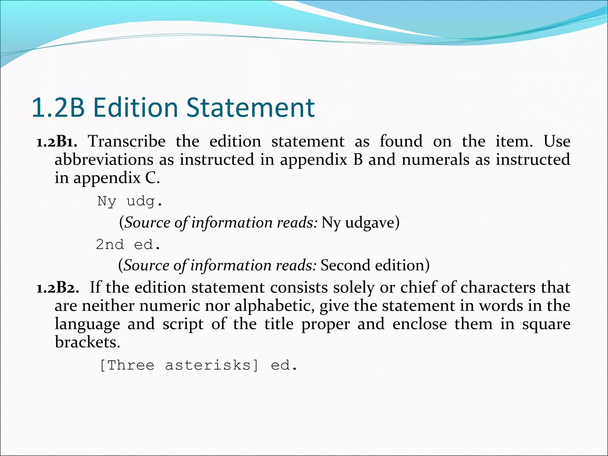 AACR2 8 Areas of Bibliographic Description | PPT