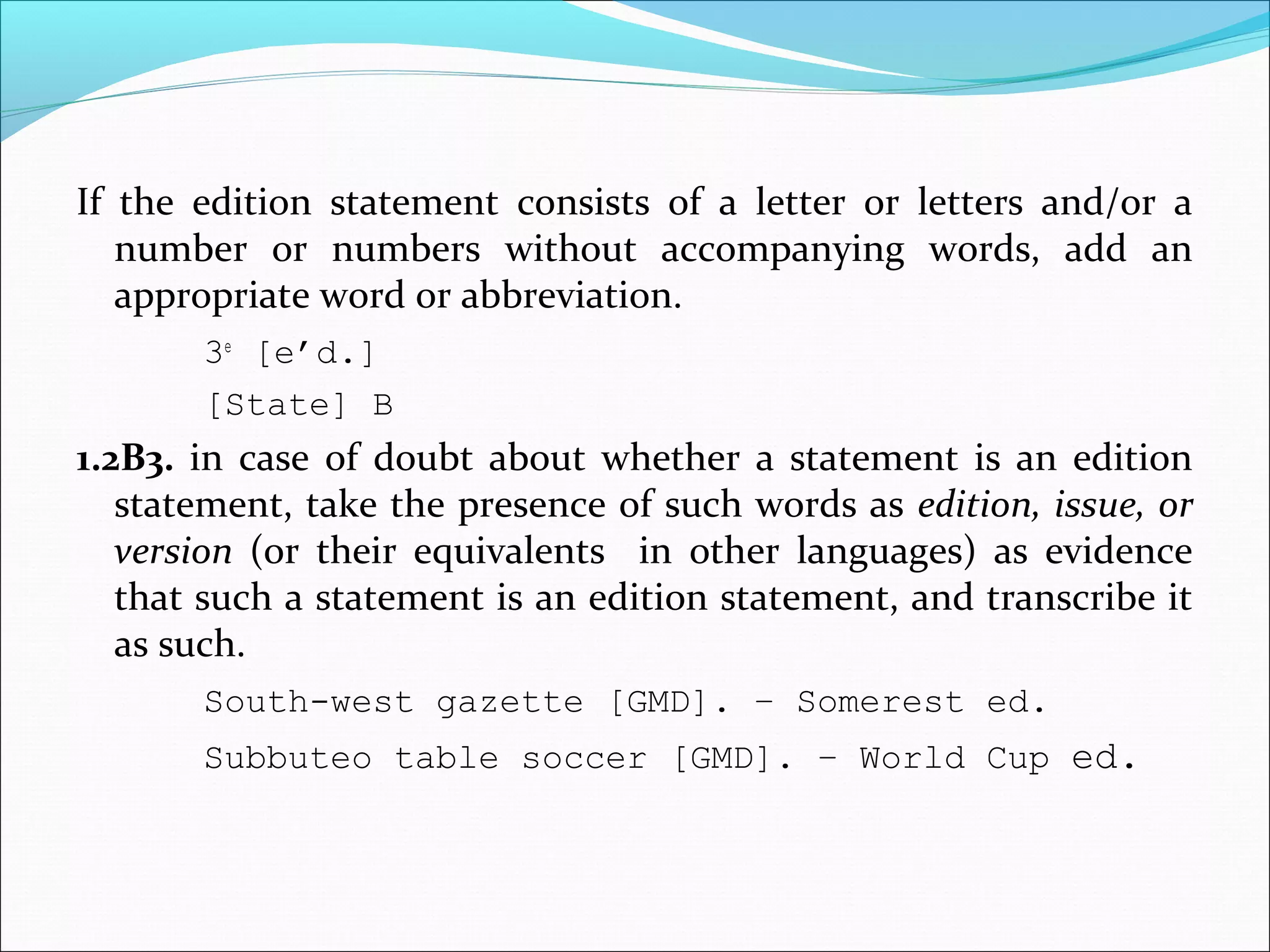 AACR2 8 Areas of Bibliographic Description | PPT